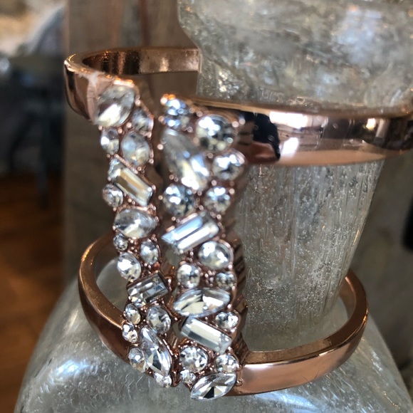 Jewelry | Rose Gold Rhinestones Cuff | Poshmark